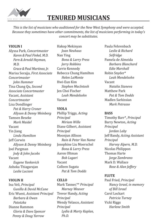 Adopt-A-Musician - New West Symphony